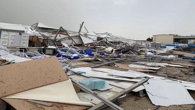 Storm destroys Qatar coronavirus field hospital | Arab News